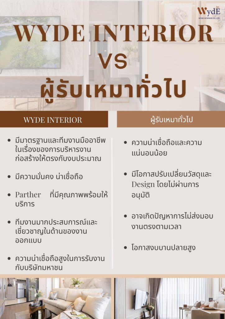 WYDE INTERIOR แตกต่างจากผู้รับเหมาทั่วไปอย่างไร